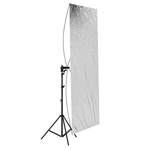 Neewer 35" x 70"/ 90 x 180cm Photo Studio Gold/Silver & Black/White Flat Panel Light Reflector with 360 degree Rotating Holding Bracket and Carrying Bag