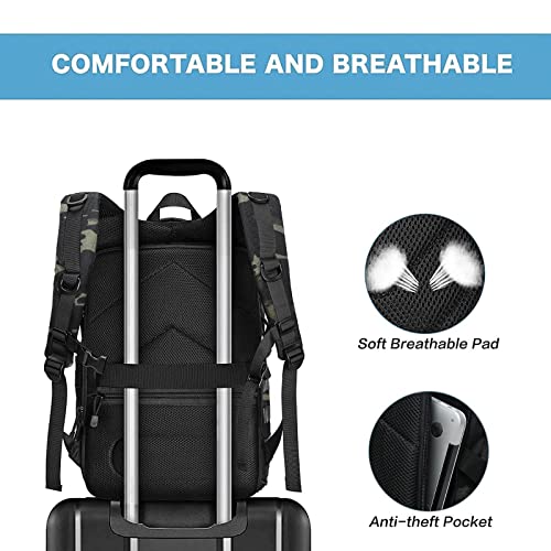 MOSISO Camera Backpack, DSLR/SLR/Mirrorless Photography Tactical Camera Bag Case with Tripod Holder & 15-16 inch Laptop Compartment & USA Flag Compatible with Canon/Nikon/Sony, Night Camouflage