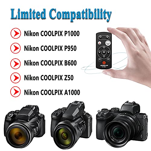 AODELAN for Nikon P1000 Z50 Camera Remote Control P950 B600 A1000 Z30 Z6 II Z7 II Zfc Z fc Shutter Release (Replace Nikon ML-L7)