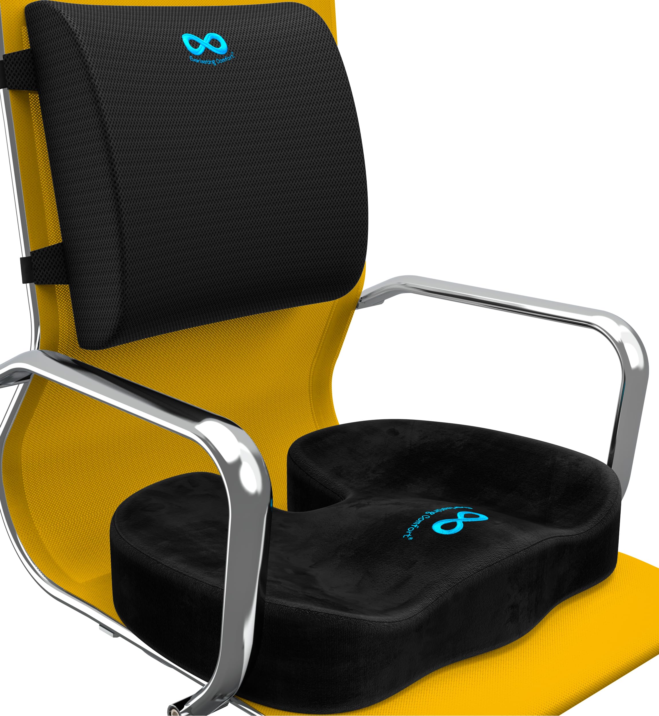 Everlasting Comfort Seat Cushion for Office Chair and Lumbar Support for Office Chair
