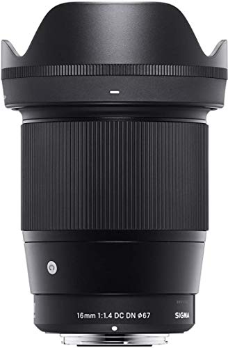 Sigma 16mm f/1.4 DC DN Contemporary Lens for Sony with 64GB Memory SD Card and Accessory Bundle