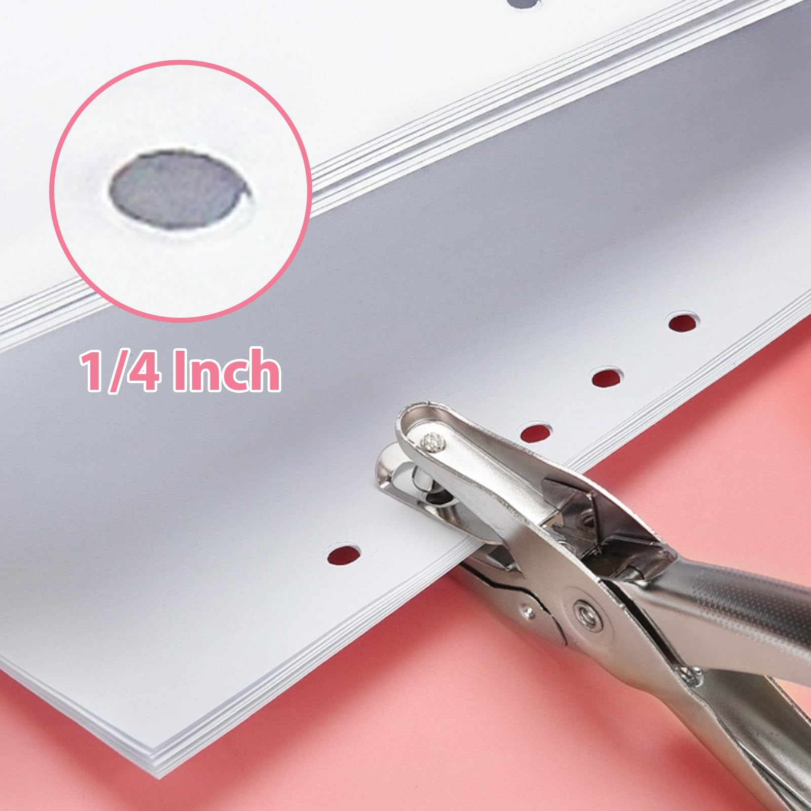 Craftinova Handle Punch ,3 Pack,1/4 inch of Hole Handheld Puncher ,with Soft Grip Handles,with 6 Sheet Capacity,Perfect for Home Office School Supplies,can be Used for Labels and Greeting Cards