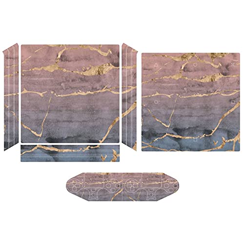 Rose Gold Marble Design Watercolor Gradient Texture PS4 Skin Console-PS4 Gamepad Controller Whole Body Skin Body Vinyl Sticker Sticker