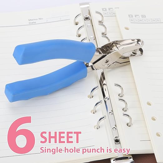 Craftinova Handle Punch ,3 Pack,1/4 inch of Hole Handheld Puncher ,with Soft Grip Handles,with 6 Sheet Capacity,Perfect for Home Office School Supplies,can be Used for Labels and Greeting Cards