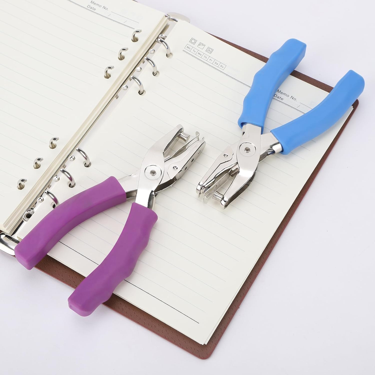 Craftinova Handle Punch ,3 Pack,1/4 inch of Hole Handheld Puncher ,with Soft Grip Handles,with 6 Sheet Capacity,Perfect for Home Office School Supplies,can be Used for Labels and Greeting Cards
