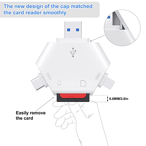SD Card Reader for iPhone, Triangle Memory Card Reader for iPhone 15/iPad/Android/Mac/PC/Laptop Trail Game Camera Viewer Supports SD/Tf Card Micro SD Card Adapter for MacBook Pro/Air No App Required
