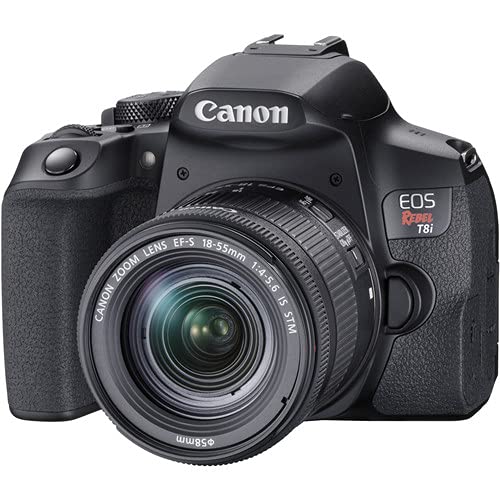 Canon EOS Rebel T8i DSLR Camera with 18-55mm & 75-300mm Lens Bundle + 420-800mm MF Zoom Lens + 2X 32GB Sandisk Memory + Accessory Bundle Including Auxiliary Lenses, Tripod, Camera case & More