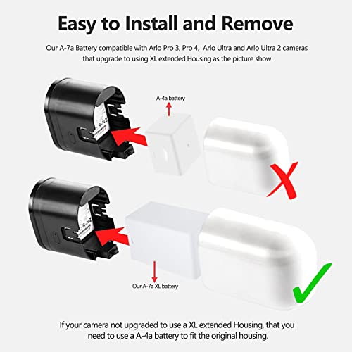 2-Pack XL Extended Batteries Compatible with Arlo Pro 4 XL Arlo Go 2 VMA5410 and for Arlo Ultra, Ultra 2, Pro 3 and Pro 4 that Using XL Extended Battery and Housing, Upgraded 13000mAh with Charger