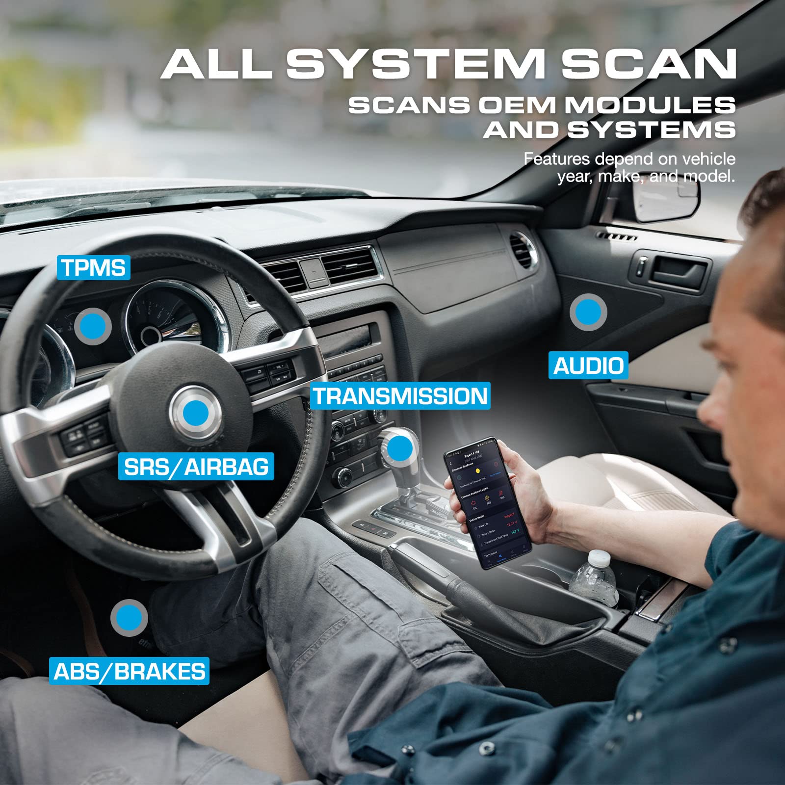 BLCKTEC 430 Bluetooth OBD2 Scanner Diagnostic Tool - Car Code Reader for All Cars OBDII Compatible - Read & Clear Engine, ABS, SRS, Oil Light, & More - Subscription Free OBD App On iOS & Android