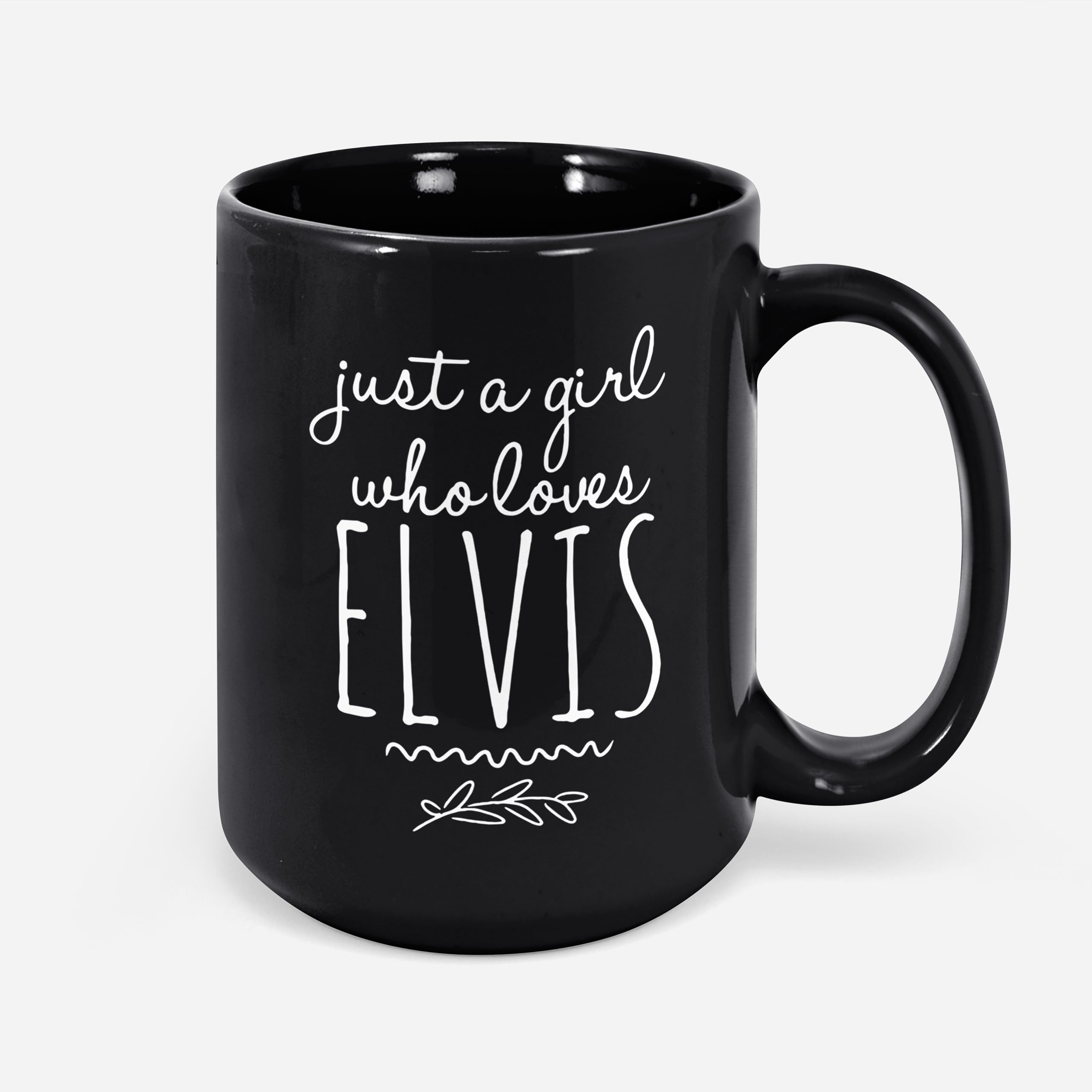 Just a girl who loves elvis mug - Crazy about Elvis coffee cup - super fan - Love me tender (Black #1)
