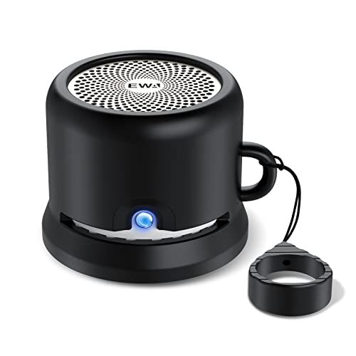 EWA Magnetic Silicone Case A106 Pro Portable Bluetooth Speaker for Shower, Room, Bike, Car (Black)