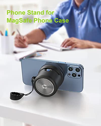 EWA Magnetic Silicone Case A106 Pro Portable Bluetooth Speaker for Shower, Room, Bike, Car (Black)