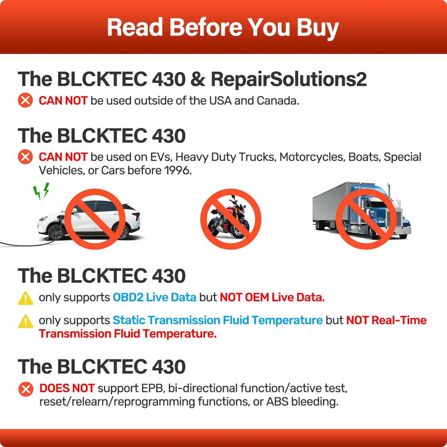 BLCKTEC 430 Bluetooth OBD2 Scanner Diagnostic Tool - Car Code Reader for All Cars OBDII Compatible - Read & Clear Engine, ABS, SRS, Oil Light, & More - Subscription Free OBD App On iOS & Android