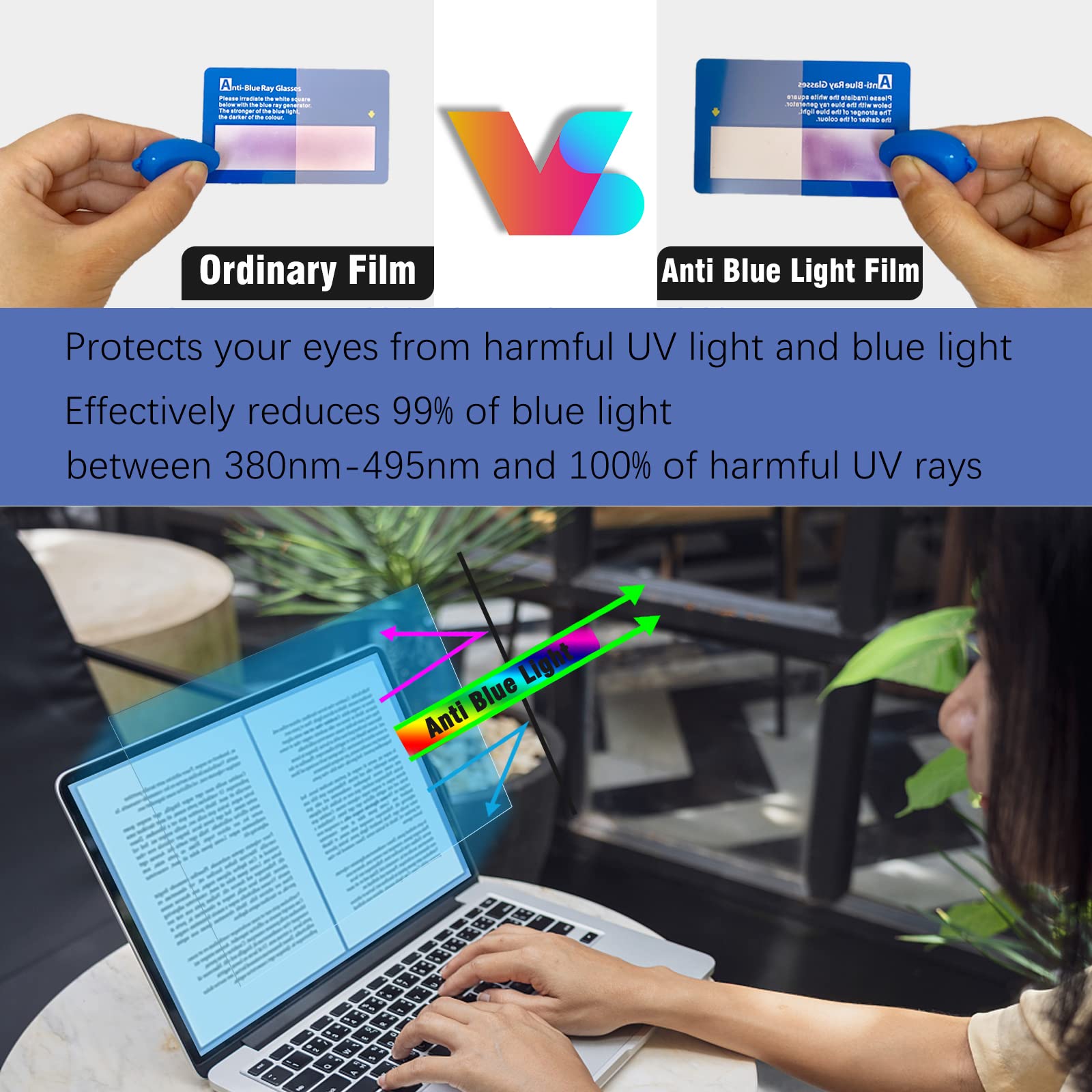 Anti Blue Light Tempered Glass Screen Protector Designed for MacBook Pro 13 Inch(2016-2022 M2/M1) & MacBook Air 13 Inch(2018-2021, M1) Eye Protection Blue Light Blocking Tempered Glass Shield