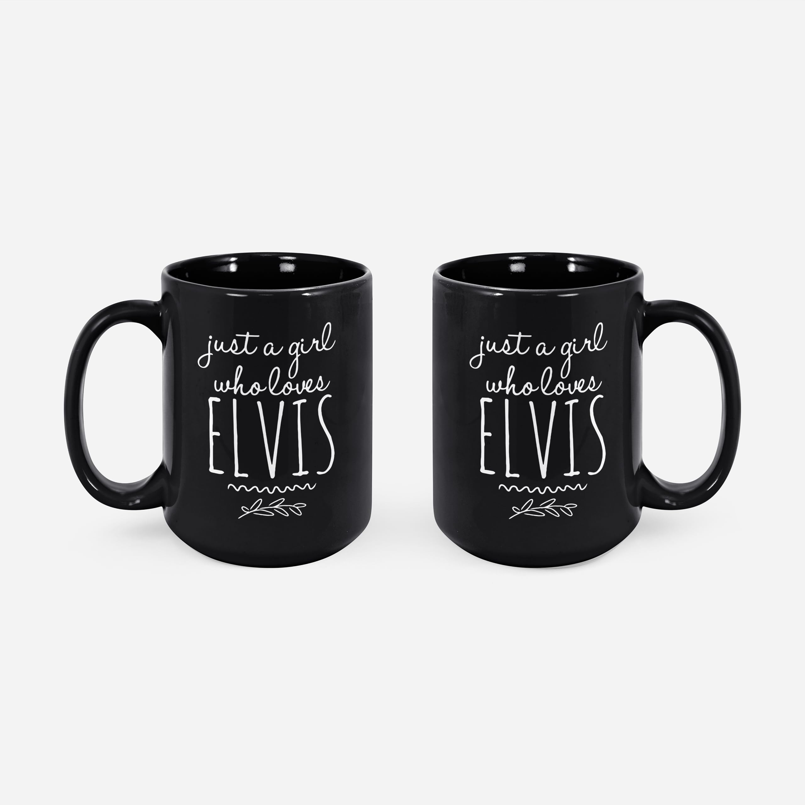 Just a girl who loves elvis mug - Crazy about Elvis coffee cup - super fan - Love me tender (Black #1)