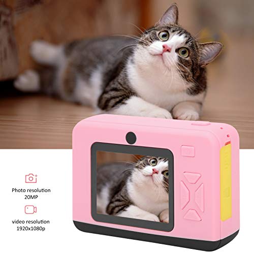 Uxsiya Children Camera, Anti‑Drop Anti‑Drop Children Camera 2.0in with Large Capacity Battery for Home(Pink)