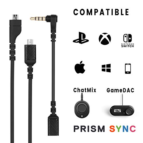 LOL PARTY Arctis 3 Arctis 5 Cable, Aux Cord Replacement for SteelSeries Arctis 3 5 7, Arctis Pro and Arctis Pro + GameDac Headset Detachable Audio Cable 5ft
