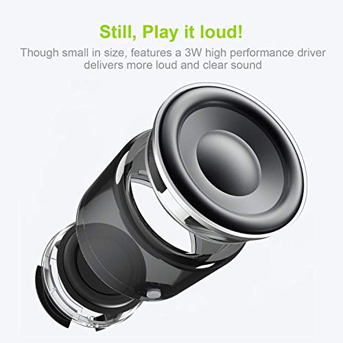 EWA Magnetic Silicone Case A106 Pro Portable Bluetooth Speaker for Shower, Room, Bike, Car (Black)