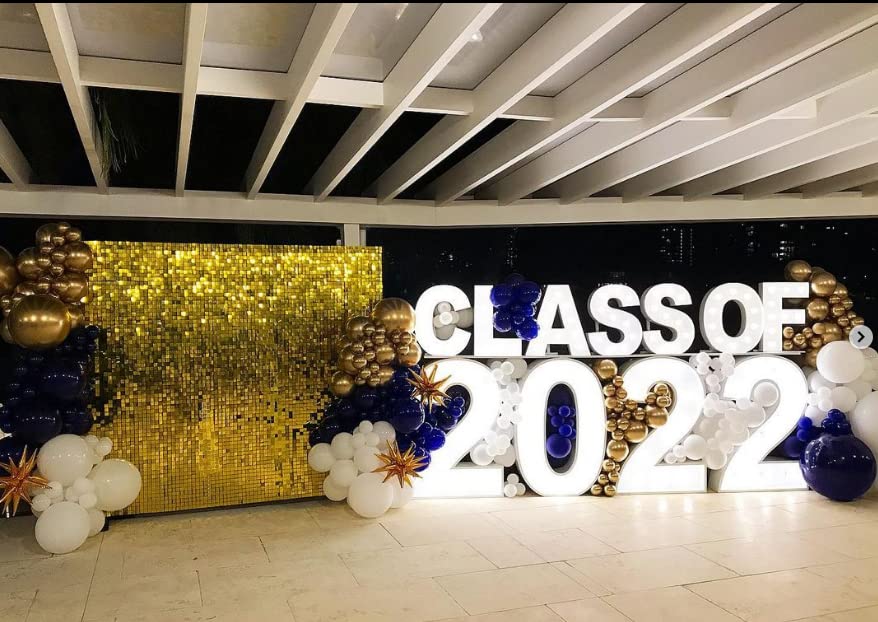 Gold Shimmer Wall Backdrop- SHIMMERHOO -24 pcs Decorations Panel Sequin Panels for Wedding Engagement Birthday Anniversary Party Decoration, Glitter Bling Sequins Photo Backdrops Sheets(Gold)