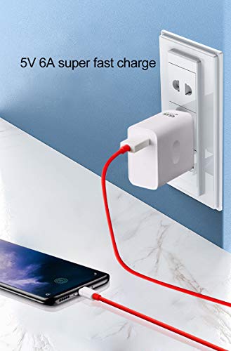 WNIEYO Oneplus 8 8pro Charger ，Warp Charger, OnePlus 7T 7 Pro Charger [5V 6A] + Fast Charging Cable for OnePlus 7 pro / 7 / 6T / 6 / 5T / 5