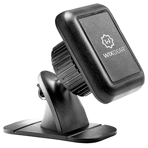 WixGear Magnetic Phone Mount, Universal Stick On Dashboard Magnetic Car Mount Holder, for Cell Phones with Fast Swift-snap Technology