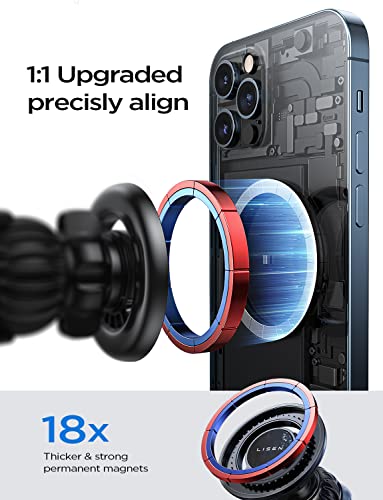 LISEN Fits MagSafe Car Mount Upgrade 18 Magnets Fit iPhone 14 Pro Max Car Holder Mount Super Stable Magnetic Phone Holder for Car Air Vent for Magsafe iPhone 12/13/14 Pro Max Mini All Phones