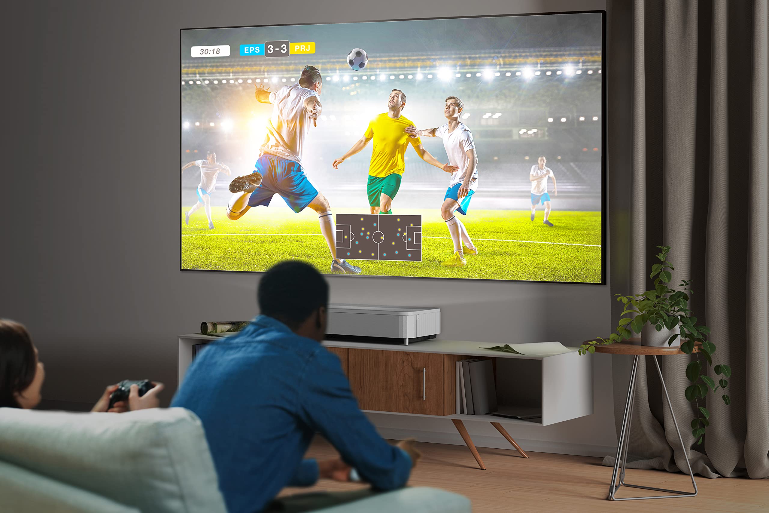 2022 New Upgrade Epson EpiqVision Ultra LS800 Ultra Short Throw 3-Chip 3LCD Smart Streaming Laser Projector, 4,000 Lumens, 4K PRO-UHD, HDR, 150", Android TV, 2.1ch Yamaha Built-in Speakers - White
