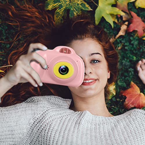 Digital Camera for Children, 24 Megapixel High-Definition Camera with 32GB SD Card, Portable Small Camera, 2.4 Inches HD Screen, Removable Rechargeable Battery (Pink)