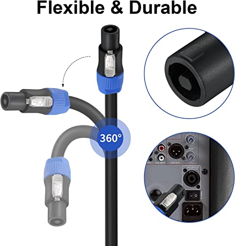 EBXYA 3 Feet Speakon Speaker Cable 12 Gauge(AWG) - Premium Speakon to Speakon Audio Cable Cord with NL4FX (NL4FC) Connector - 4 Conductor