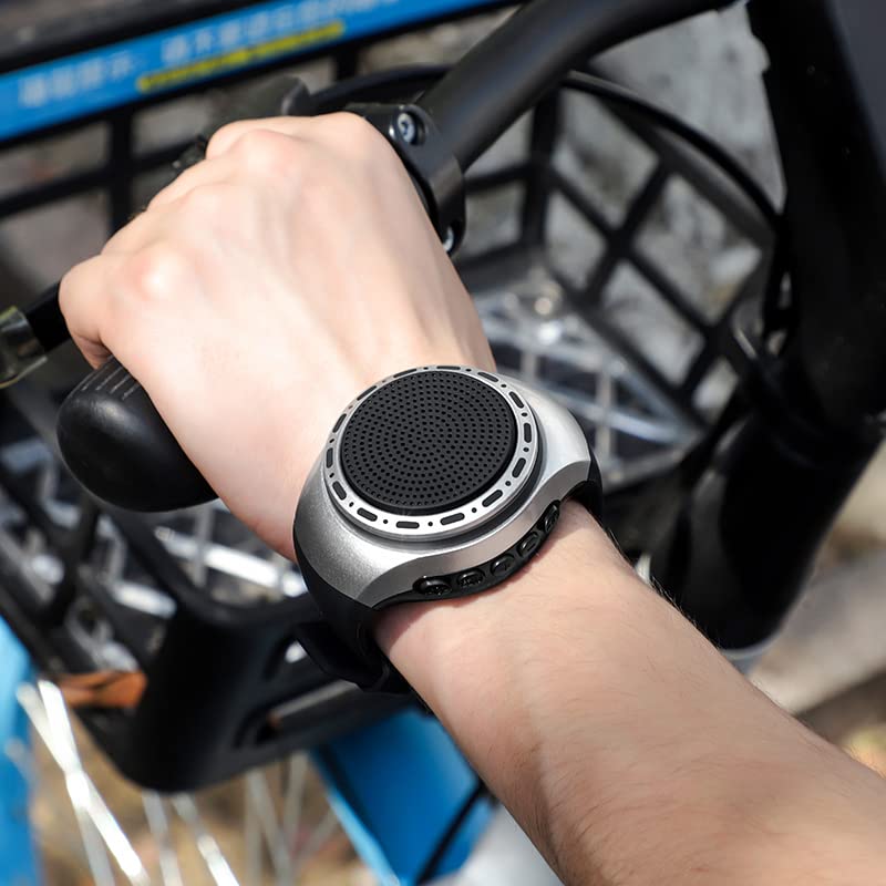 OriDecor Wireless Wearable Waterproof Wrist Portable Bluetooth Speaker Watch with Multi Function FM Radio & MP3 Player & TWS & Selfie & Ultra Long Standby Time for Running, Hiking, Riding(Silver)