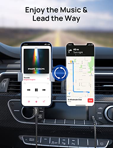 JSAUX Aux Cord for iPhone 3.3FT, 3.5mm Aux Cable for Car Compatible with iPhone 14 13 12 11 XS XR X 8 7 6 iPad iPod for Car Home Stereo, Speaker, Support All iOS Version-Black
