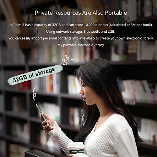 Moaan inkPalm 5 E-Reader (32G) - Mini Ebook Reader with 5.2” E-Ink Screen and Wi-Fi, Adjustable Brightness for Adults, Kids & Seniors (Green)