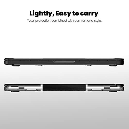 Batianda Case for M3 MacBook Air 13.6 inch 2024 2022 Model A3113/A2681- Full Protection Anti-Collision Design Foldable Stand TPU Bumper with Keyboard Cover Protector - Durable Scratch-Resistant, Black