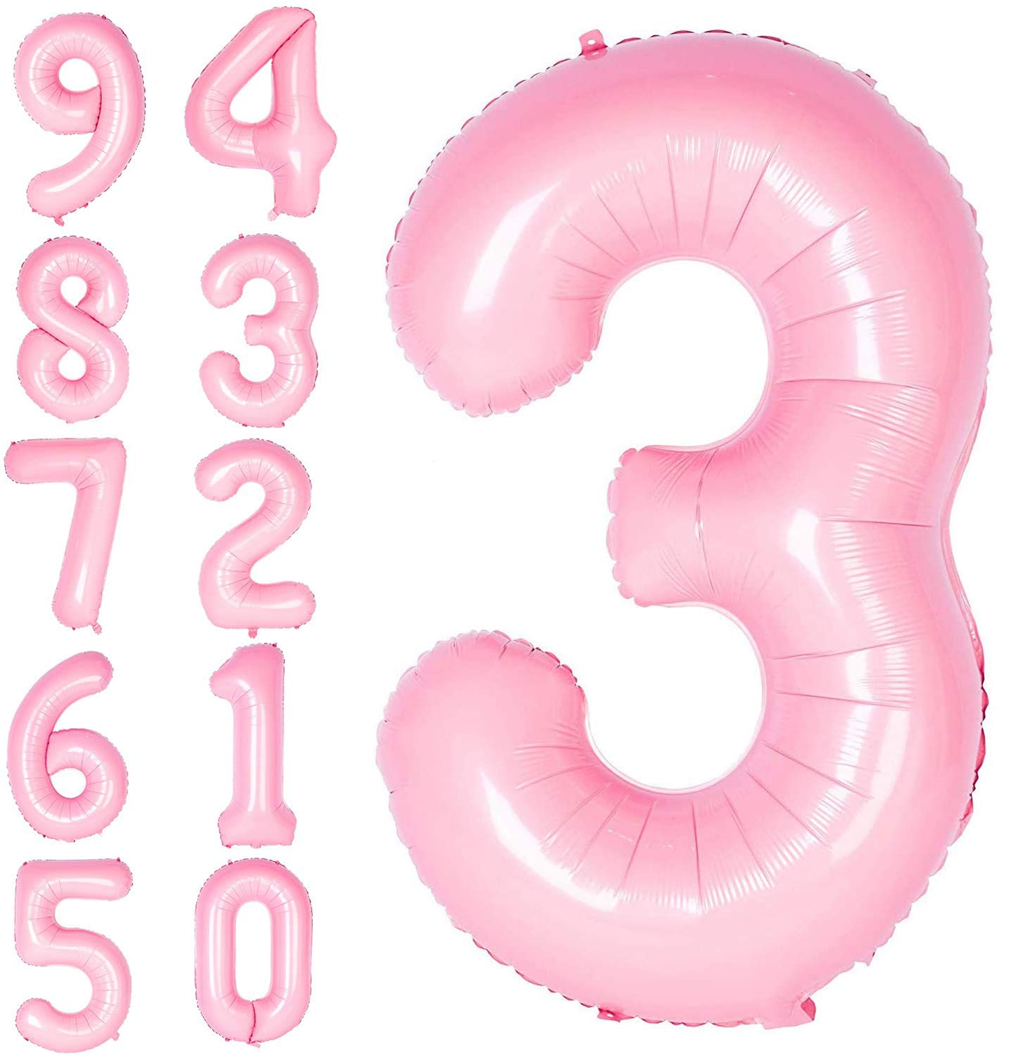 40 Inch Large Number Balloons Pink Mylar Foil Big Number 1 Giant Balloon Birthday Party Decoration