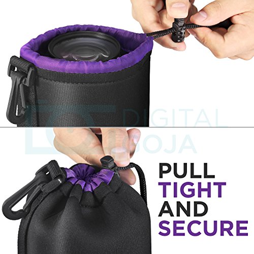 Altura Photo (3 Pack) Thick Protective Neoprene Pouch Set for DSLR Camera Lens (Canon, Nikon, Pentax, Sony, Tamron, Sigma, Olympus, Panasonic, Fuji) - Includes: Small, Medium and Large Pouches