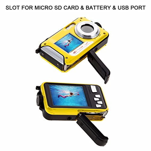 TOUMENY Waterproof Digital Camera, Full Hd 2.7K 48Mp16X Digital Zoom Video Recorder, Self-Timer Dual Screen