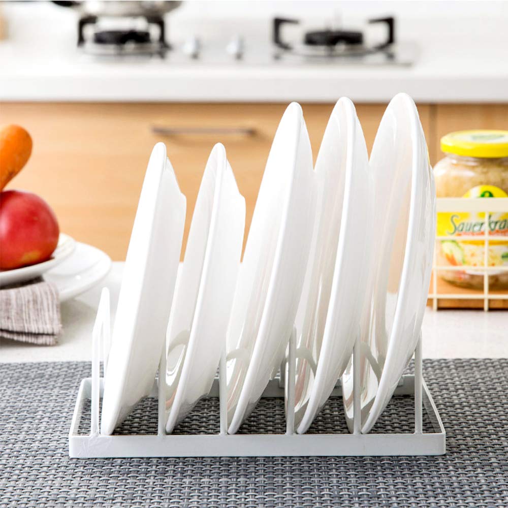 [2 Pack] Dish Plate Storage Drainboard, Tomorotec Pot Lid Holder Dish Rack Plate Drying Drainer Stand Cabinet Organizer for Kitchen