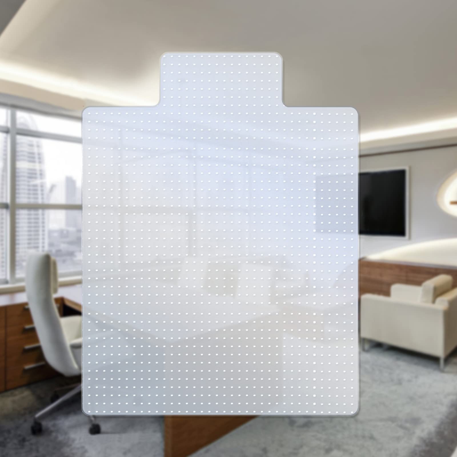 Office Clear Chair Mat for Carpet with Lip,36*48 Inches Transparent PVC Studded Desk Chair Mat,Protection Mat for Office or Home,Slip Resistant, Easy to Clean