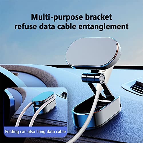 NHHC Magnetic Phone Holder for Car,Foldable Phone Mount 360°Rotation 6 Super Strong Magnets,Magnet for car Dashboard Phone Holder Magnetic Car Mount for iPhone and All Smartphone (Silver)