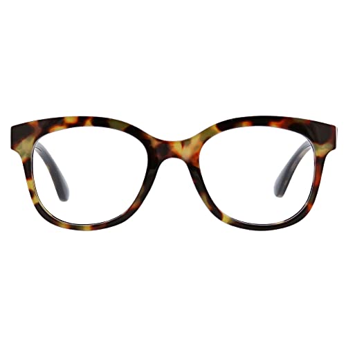 Peepers by PeeperSpecs Women's Grandview Soft Square Blue Light Blocking Reading Glasses, Tortoise, 50 + 1.5