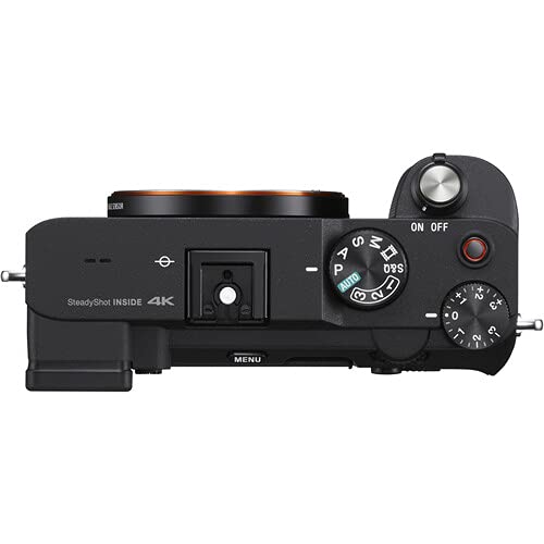 Sony a7C Mirrorless Camera (Black) Body only Bundle with Accessories (64Gb High Speed Memory Card, Spider Tripod, Gadget Bag, Cleaning kit)