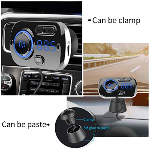 Bluetooth FM Transmitter for Car, Wireless Radio Adapter Car Music Player Car Receiver with Bluetooth FM Frequency Support Hands Free Call,Car Charger Dual USB Port,TF Card/AUX