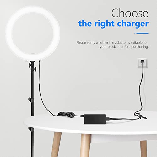 Neewer Photography AC 110V to DC 15V 2.0mm X 5.5mm Power Adapter with Power Cable 4.8A Output Power Supply for Photo Studio Ring Light (Black)