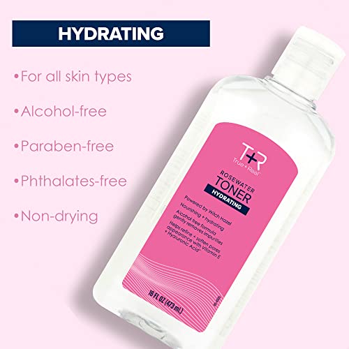 True+Real Rose Water Hydrating Toner, 16 oz