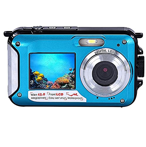 BATIVE Digital Camera,2.7K Dual Screen Waterproof HD Video Camera,1080P HD Camera,1.8-inch Front Screen, 2.7-inch Rear Screen and 16X Digital Zoom,for Beginners, Teens, Childs