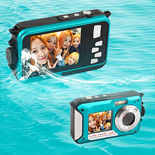 BATIVE Digital Camera,2.7K Dual Screen Waterproof HD Video Camera,1080P HD Camera,1.8-inch Front Screen, 2.7-inch Rear Screen and 16X Digital Zoom,for Beginners, Teens, Childs