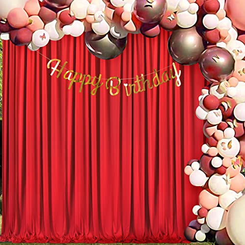 10x10 Red Backdrop Curtain for Parties Wedding Wrinkle Free Red Photo Curtains Backdrop Drapes Fabric Decoration for Birthday Party Baby Shower Christmas 5ft x 10ft,2 Panels