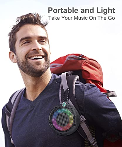 Ortizan Bluetooth Shower Speaker, IPX7 Waterproof Wireless Speaker with LED Light, 8W Loud Sound, 24H Playtime, Floating, Portable Mini Speakers for Kayak, Beach, Biking, Gifts for Men, Women
