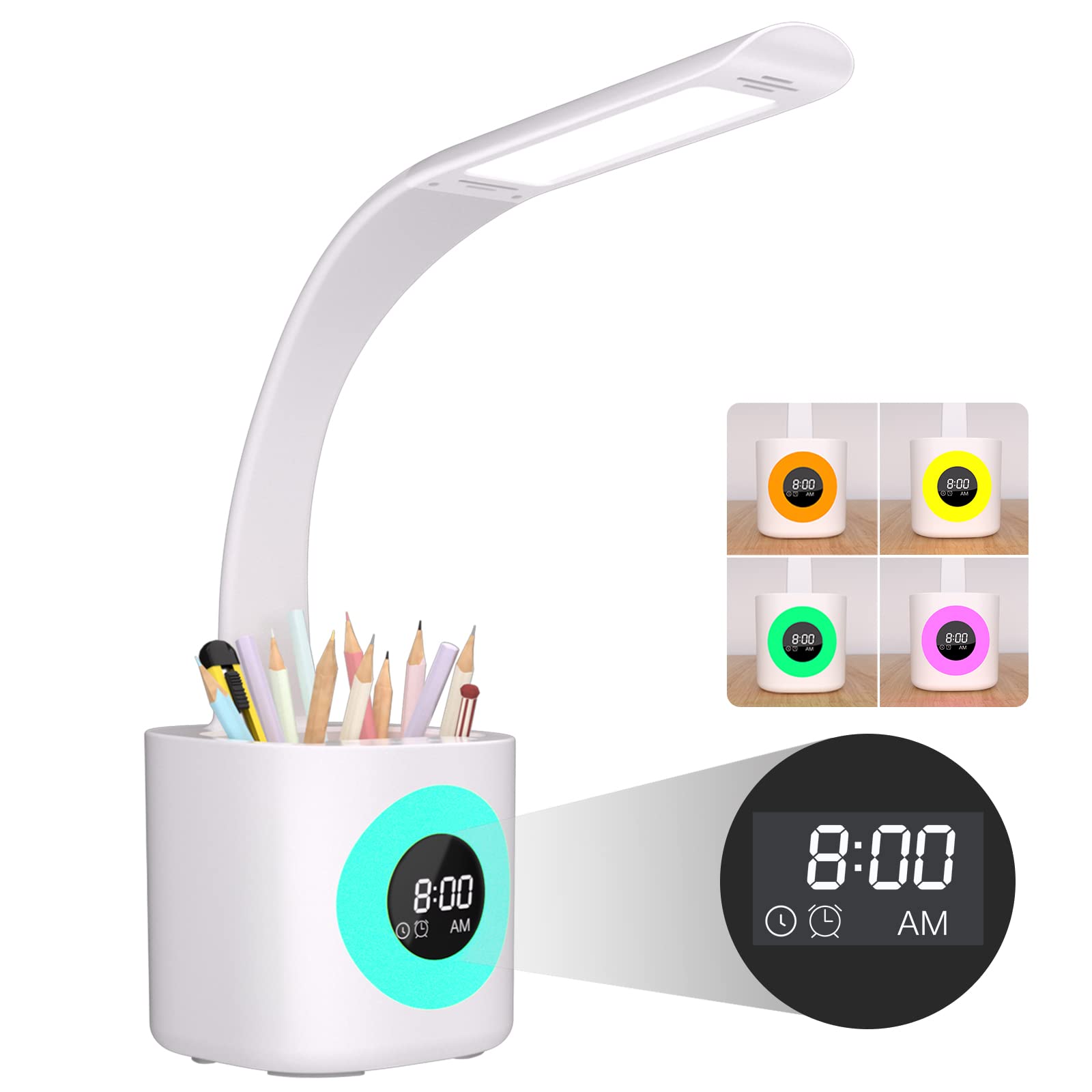 Desk Lamps for Home Office, Architect Desk Lamp with Clamp, LED Desktop Lamp Dimmable, Bright Office Lighting, 9W Modern Desk Lamp for Monitor (Black)