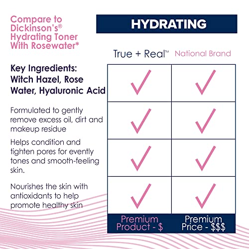 True+Real Rose Water Hydrating Toner, 16 oz